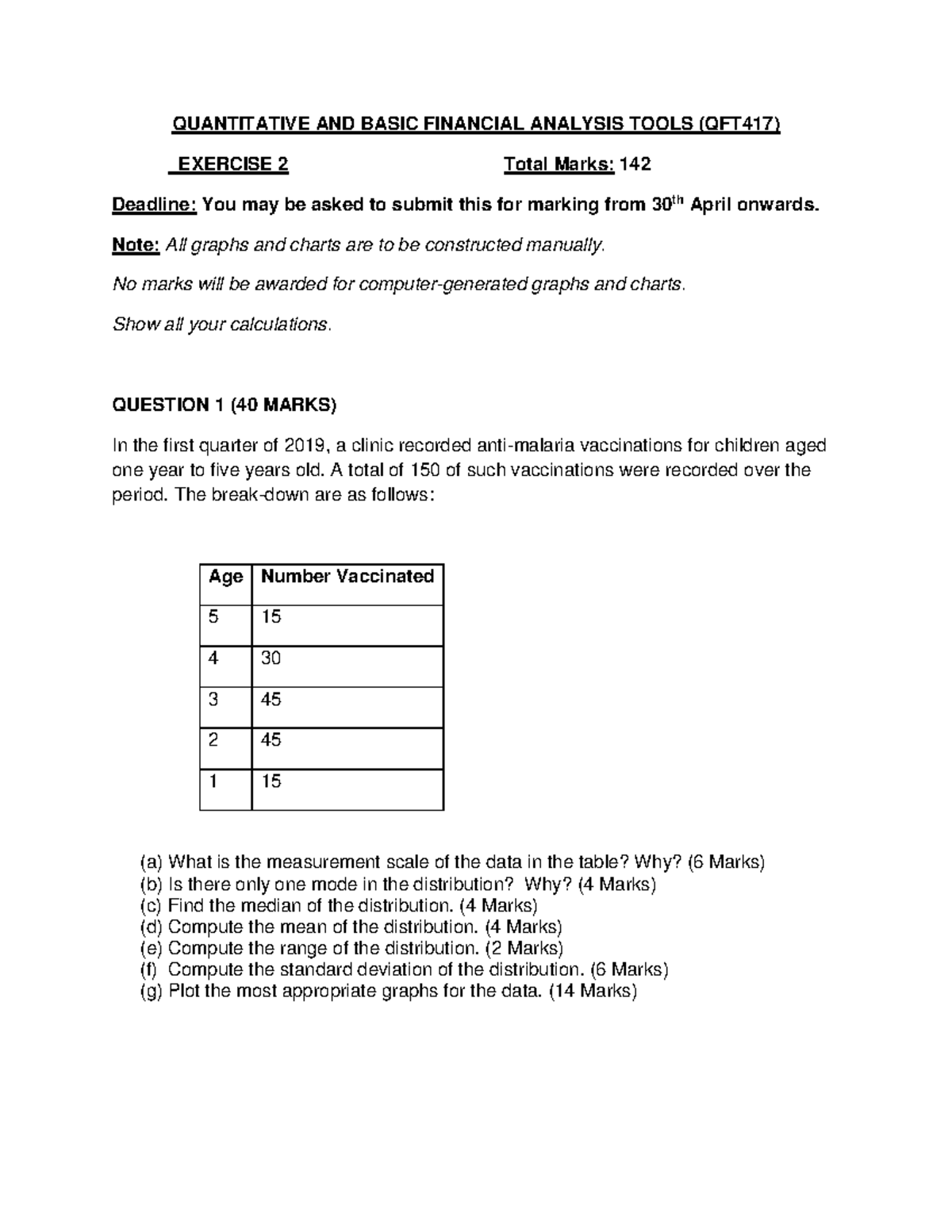 BASIC MATHEMATHICAL CALCULATIONS - QUANTITATIVE AND BASIC FINANCIAL ...