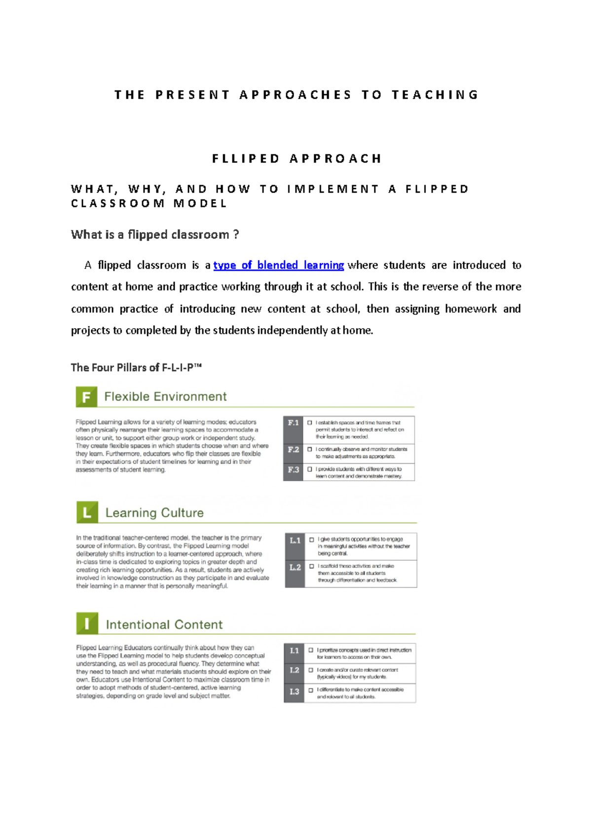 The Present Approaches to Teaching - T H E P R E S E N T A P P R O A C ...