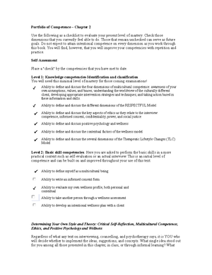 Reflection 5- 23 - Portfolio of Competence – Chapter 5 One of the most ...