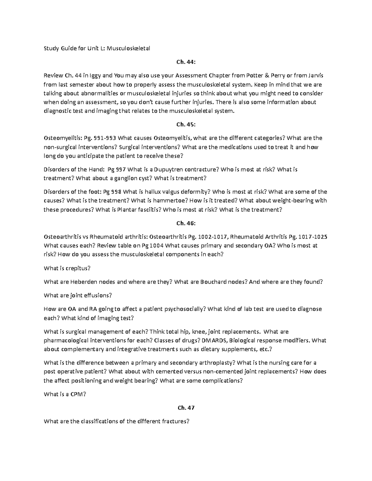 Study Guide for Unit L - 44: Review Ch. 44 in Iggy and You may also use ...