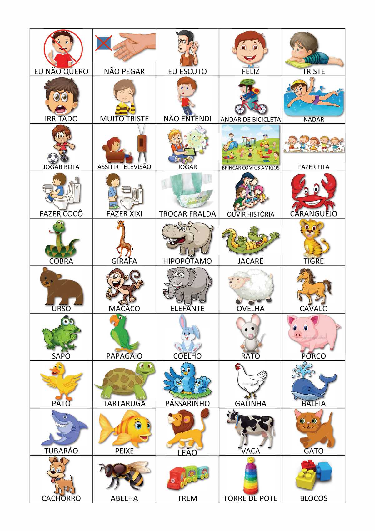 PECS 4 - Recurso para trabalhar tea - EU NÃO QUERO NÃO PEGAR IRRITADO JOGAR BOLA ASSITIR ...