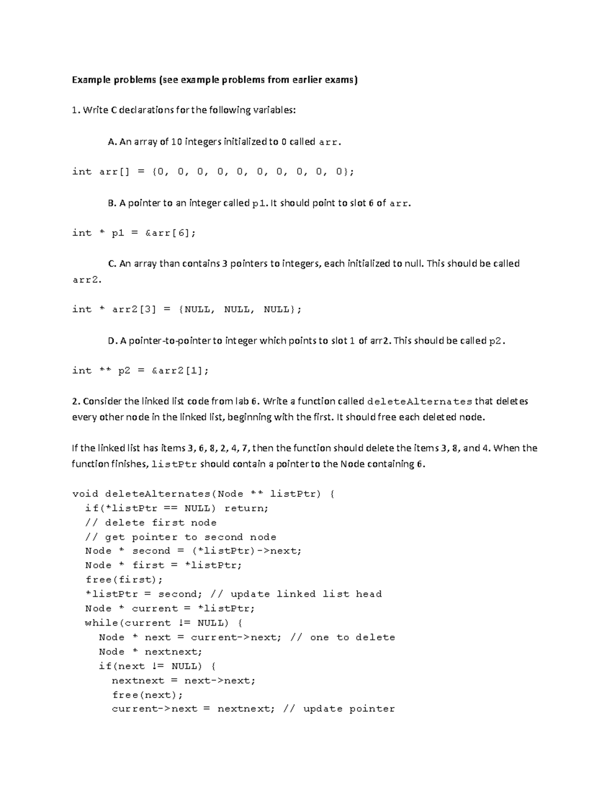 Practice answers - Example problems (see example problems from earlier ...