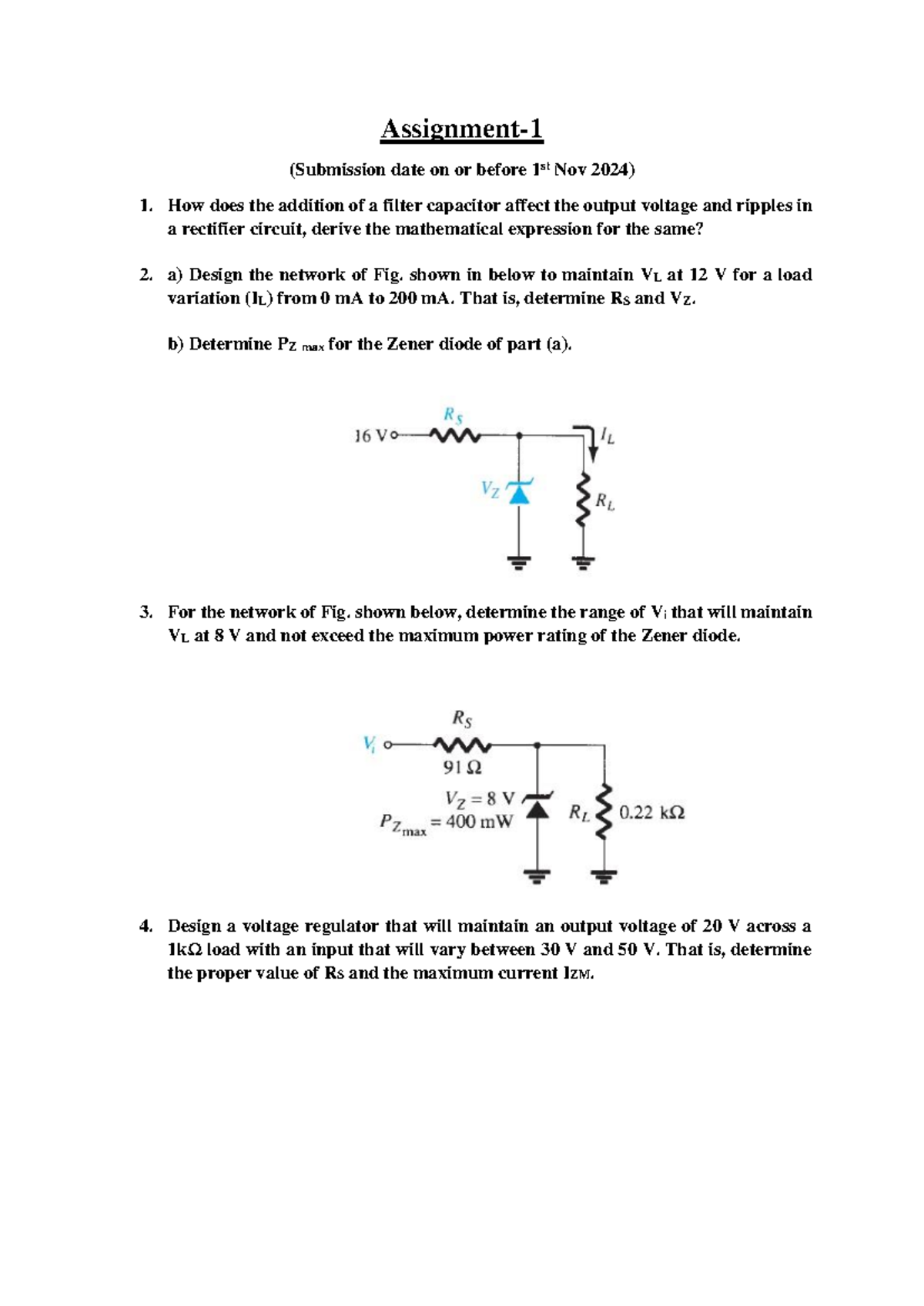 Assignment 1 - Assignment- 1 (Submission date on or before 1st Nov 2024 ...