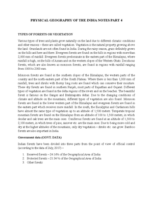 Physical Geography OF THE India Notes PART 9 - PHYSICAL GEOGRAPHY OF ...