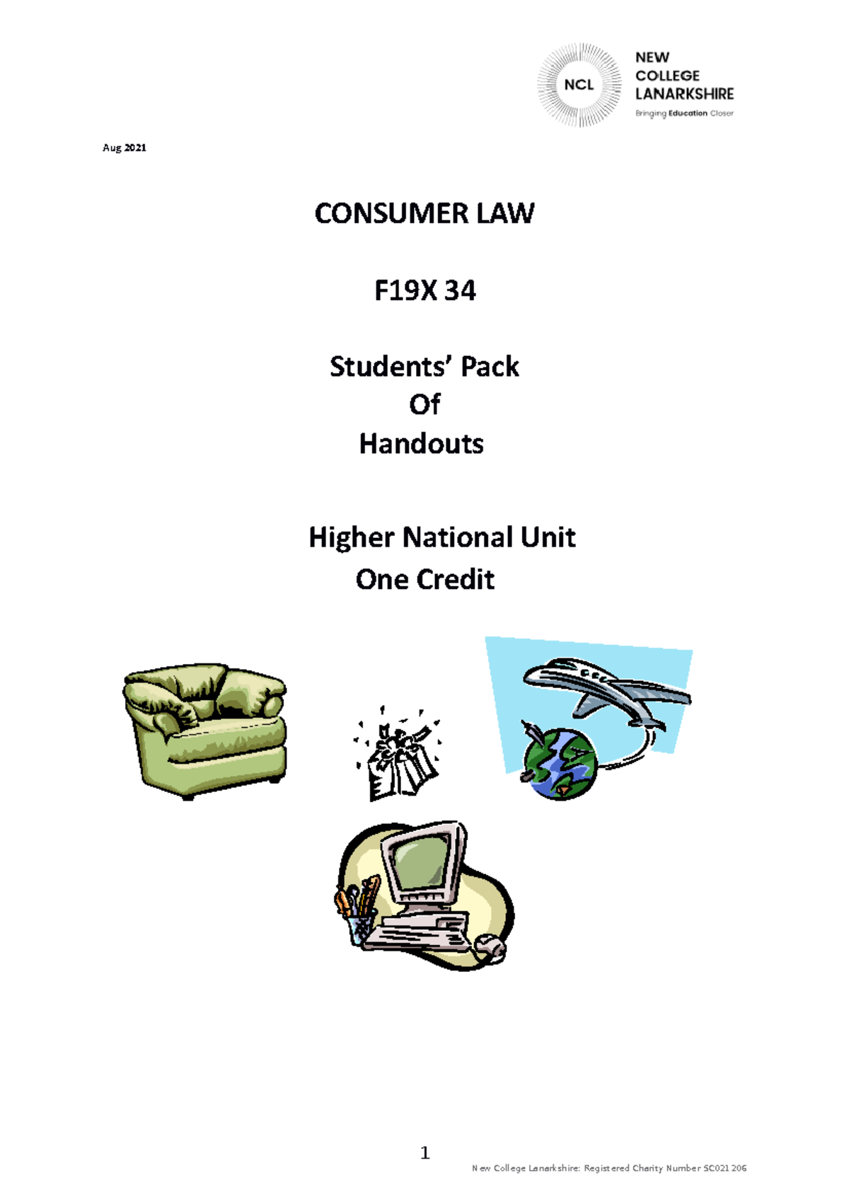 Consumer Law Class Handout - Aug 2021 CONSUMER LAW F19X 34 Students ...