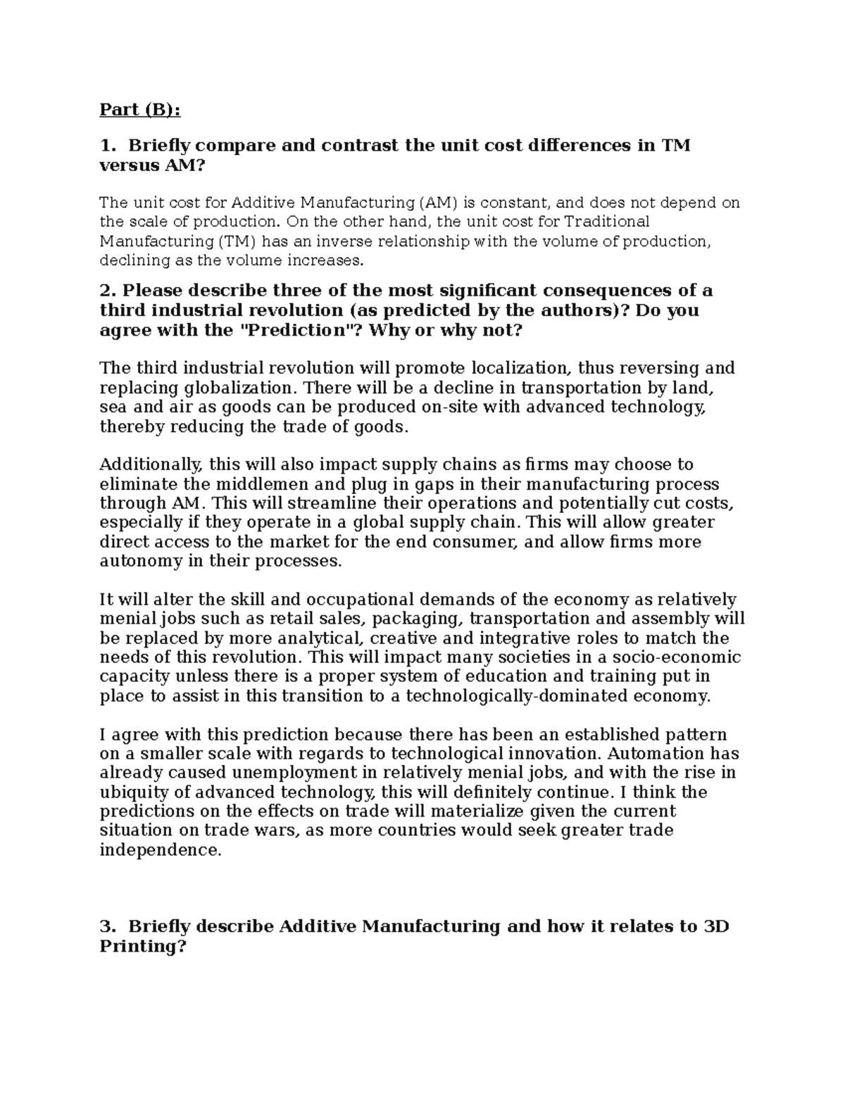 BADM 350 Case 4 - Case 4 for BADM 350 for Matthew Nelson - Part (B): 1 ...