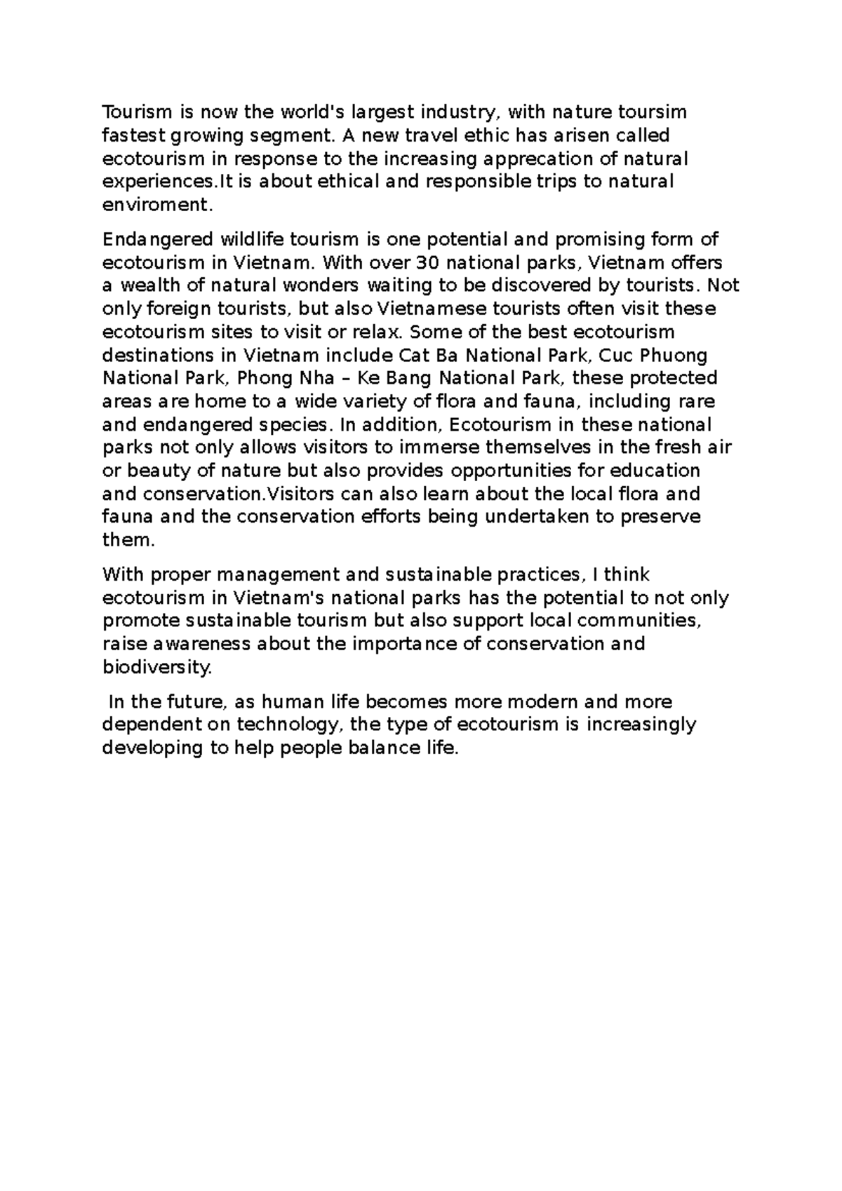 Writing unit 2 - english for tourism - Tourism is now the world's ...