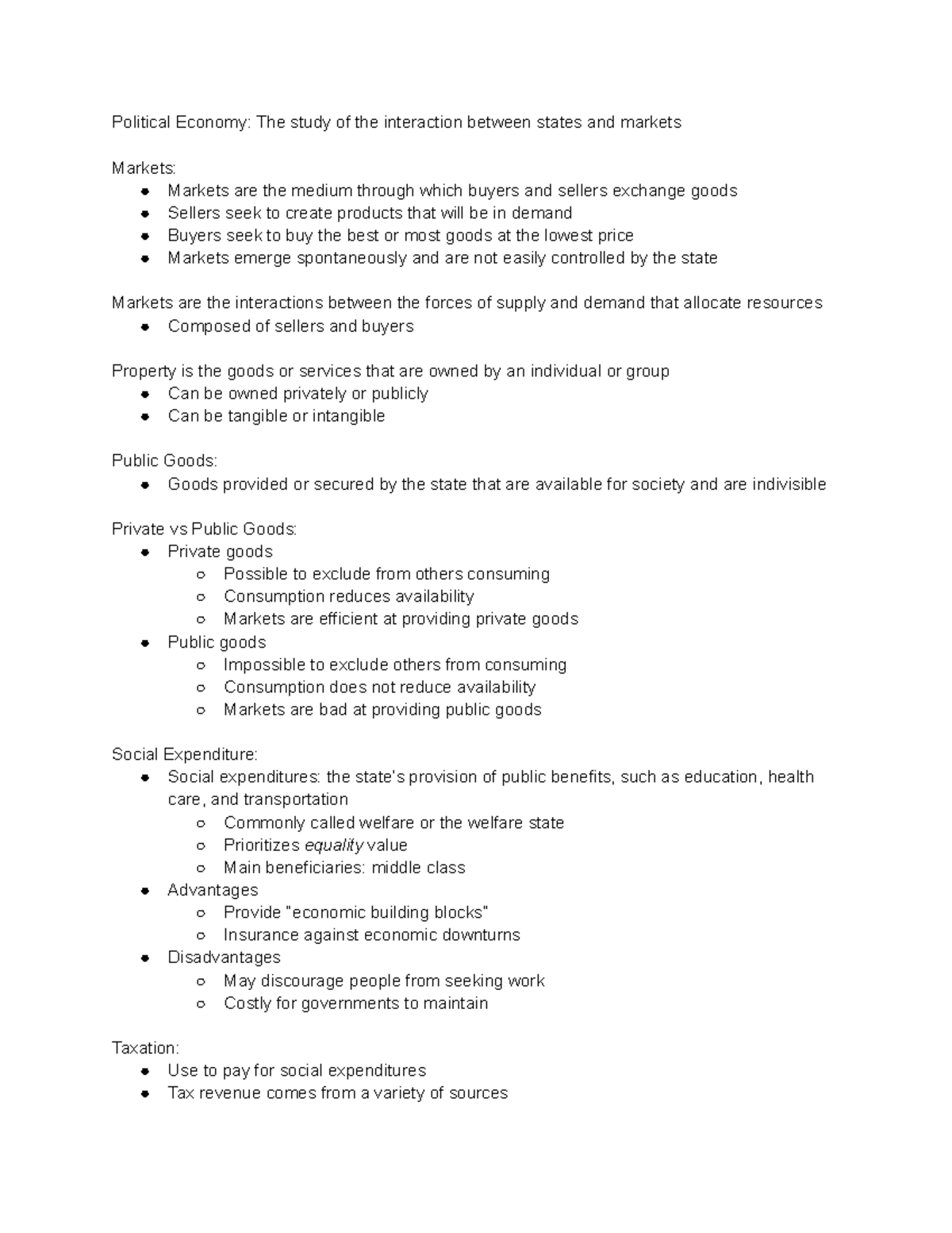 Chapter 4 Political Economy - Political Economy: The study of the ...