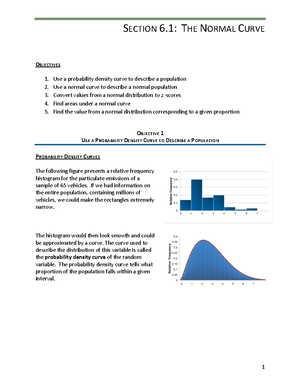 Section 6.5 Assessing Normality Handout - 6 Assessing Normality Many ...