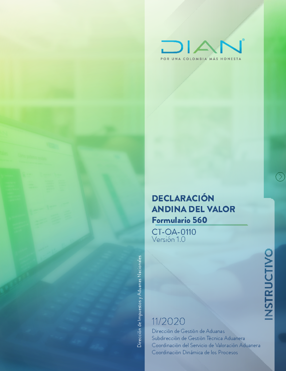 Cartilla Andina de Valor CT OA 0110 2021 - DECLARACIÓN ANDINA DEL VALOR Formulario 560 CT-OA ...