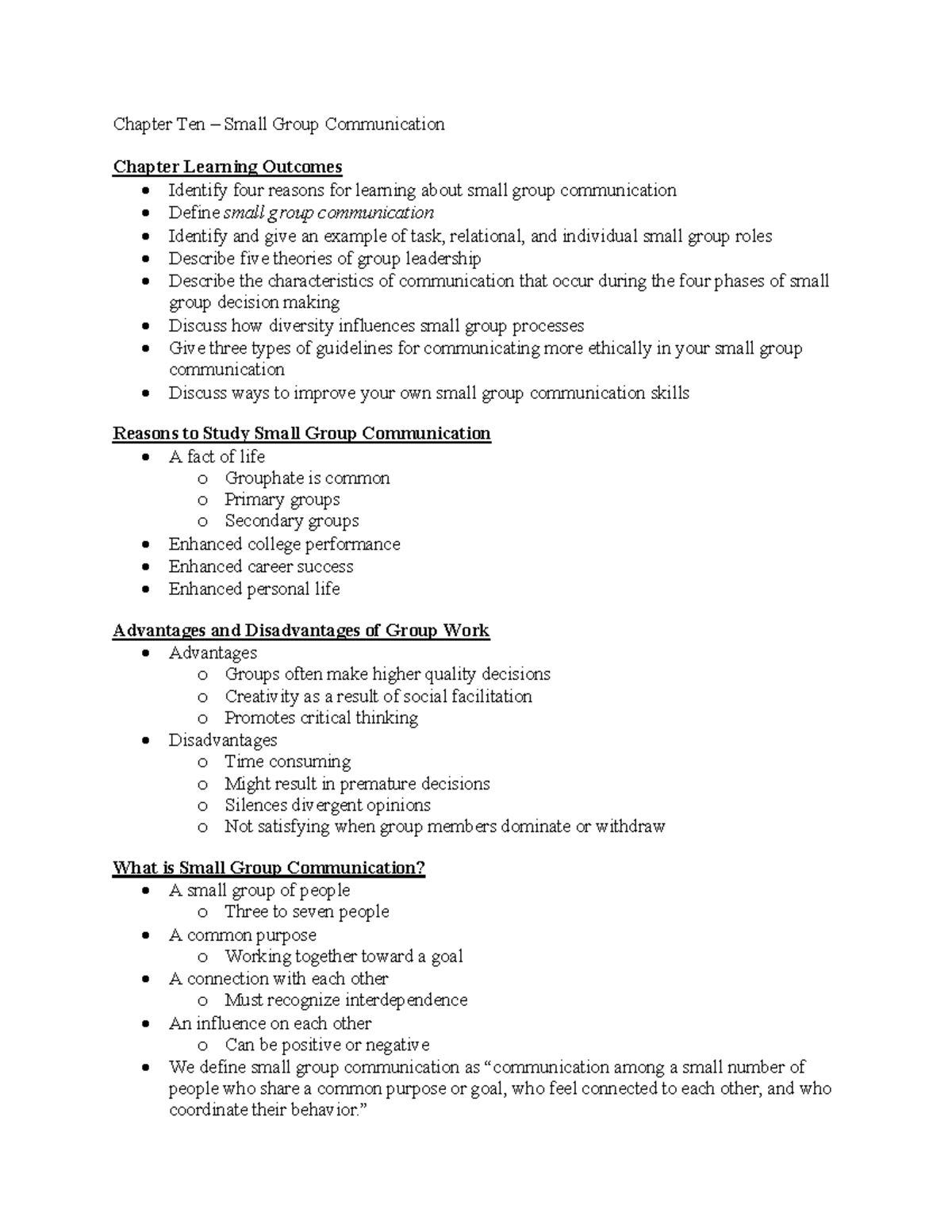 Chapter Ten – Small Group Communication - I think you and Ron are ...