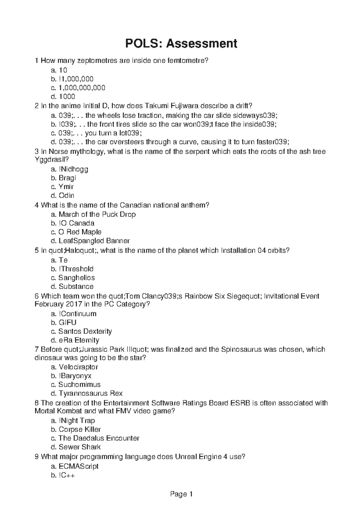 POLS254-Midterm-7 - POLS: Assessment 1 How many zeptometres are inside ...