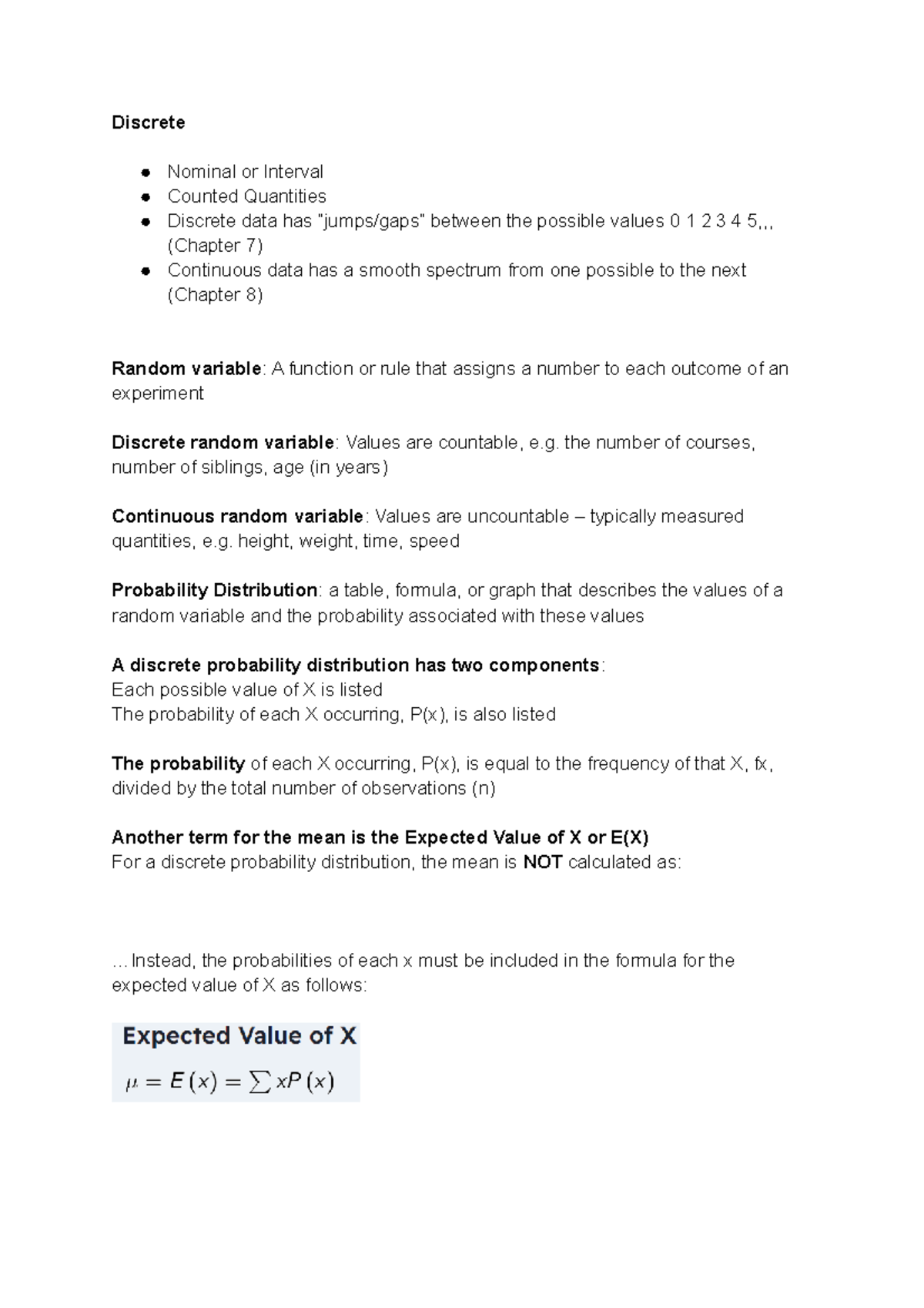 Lecture 4 - Discrete Probability (Statsdoesn'tsuck) - Discrete Nominal or Interval Counted - Studocu