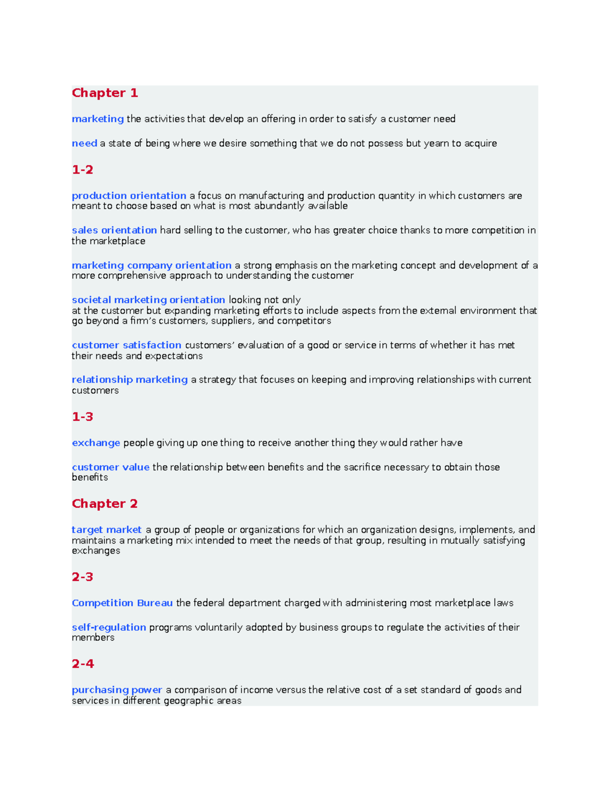CMKT notes chapter and 6 and 9 from textbook - Chapter 1 marketing the ...
