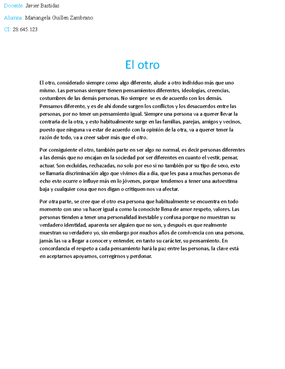 El otro - excelente dpocumentto - El otro El otro, considerado siempre ...