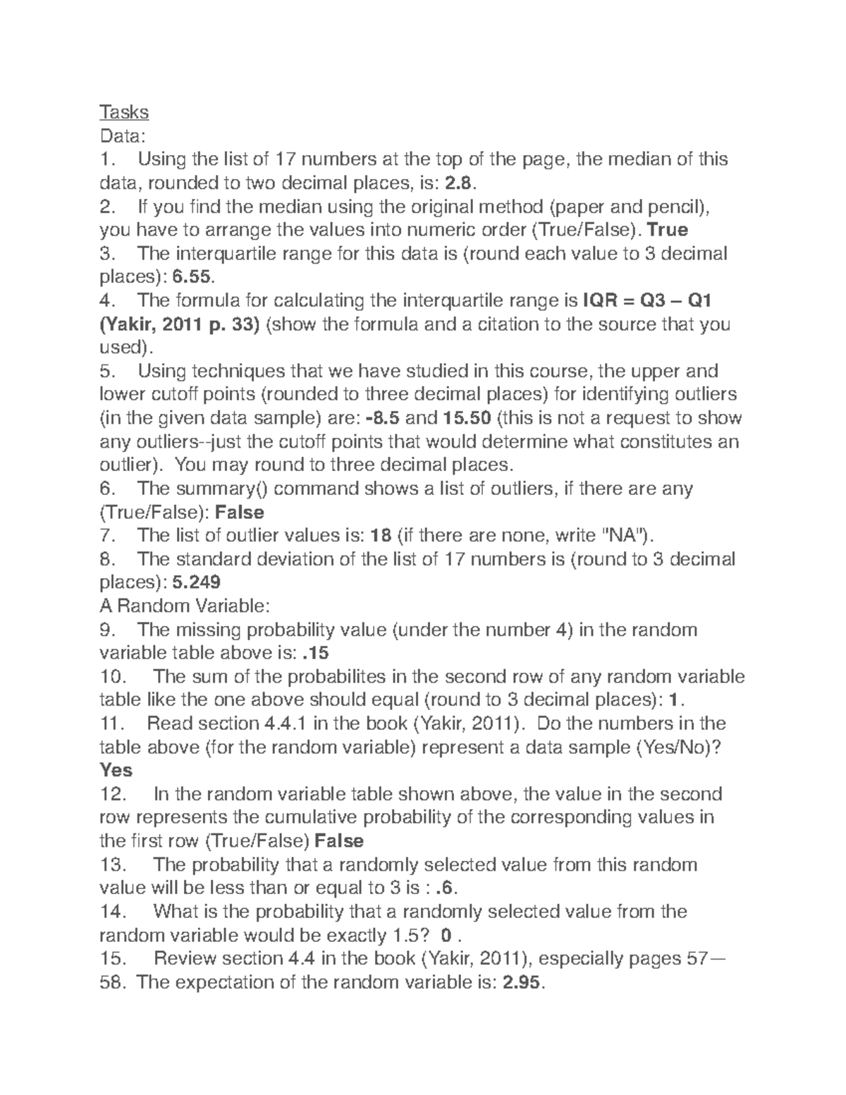 Math 1280 Written Assignment Unit 4 Tasks Data Using The List Of 17