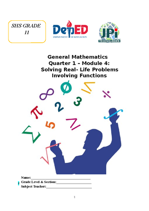 Mod 1 - Module 1 Quarter 1 week 1 - ii General Mathematics – Grade 11 ...