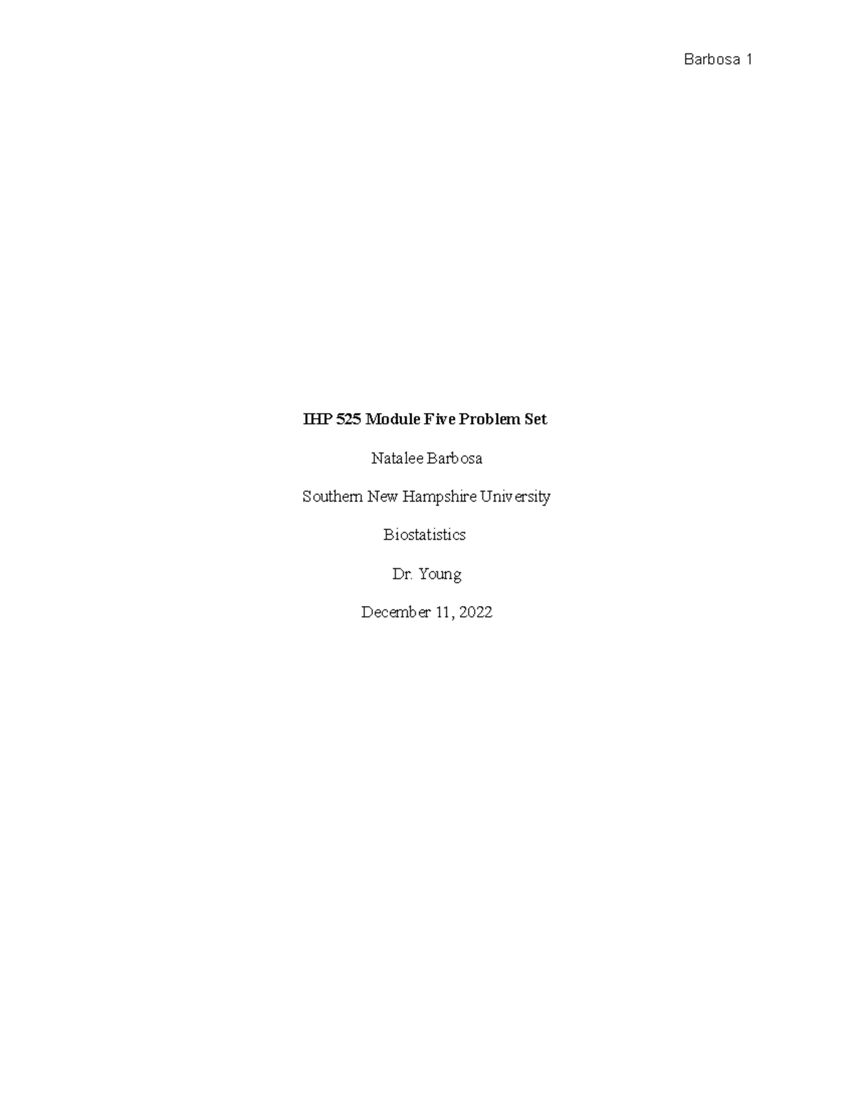 5.3 Final Project Data Analysis Milestone Three Process and Calculations - IHP 525 Module Five ...
