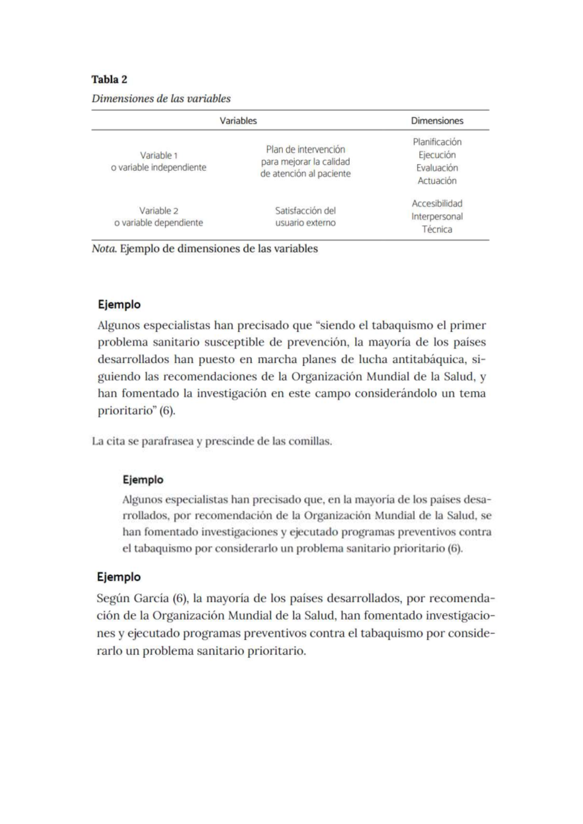 Ejemplo DE Citación - APUNTES - Tabla 2 Dimensiones de las variables ...