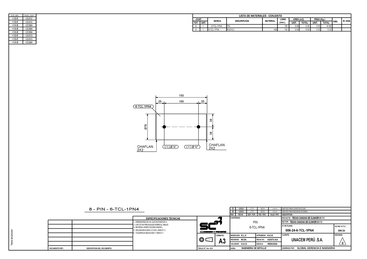6-TCL-1PN4 - PIN - Rev 0 - Plano de EEMM - Tekla structures EJE UBIC ...