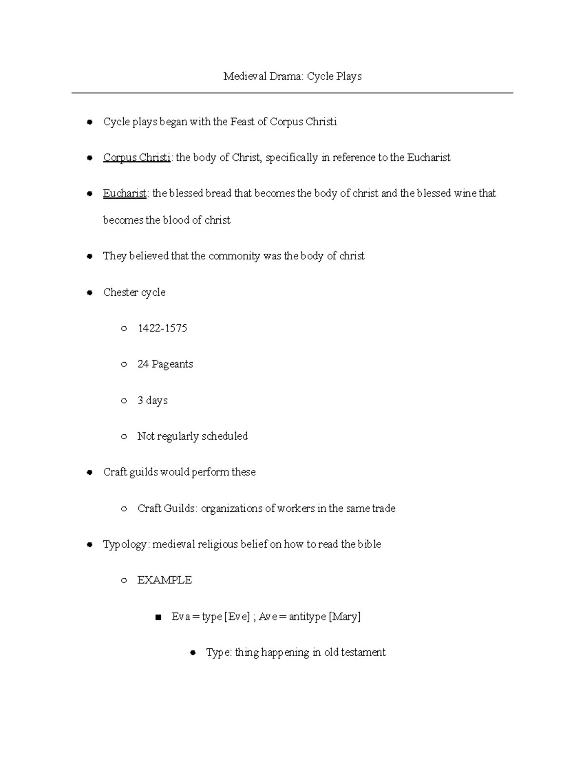 Medieval Drama Cycle Plays - Studocu