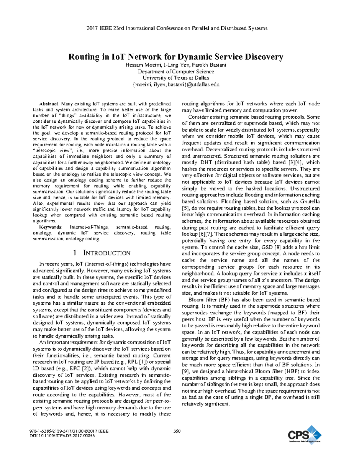 2017 Routing in Io T Network for Dynamic Service Discovery - Routing in IoT Network for Dynamic ...