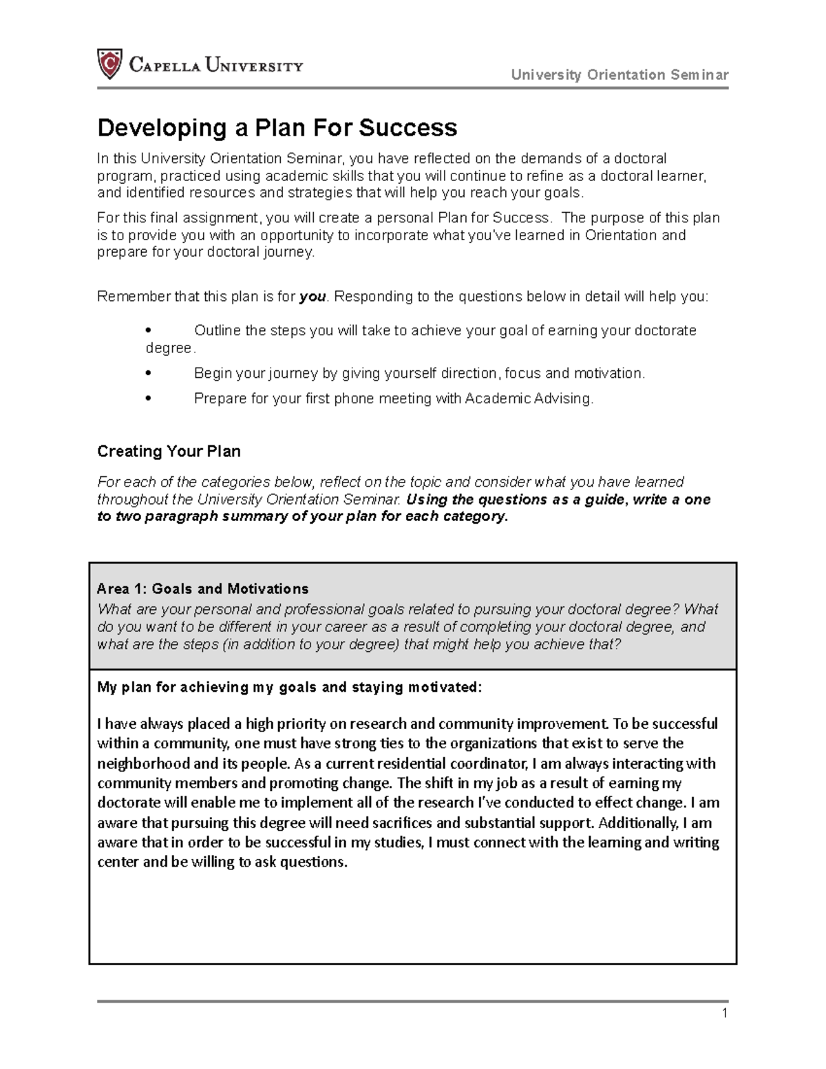 Cf u02a1 developing plan Marie Jones - Developing a Plan For Success In ...