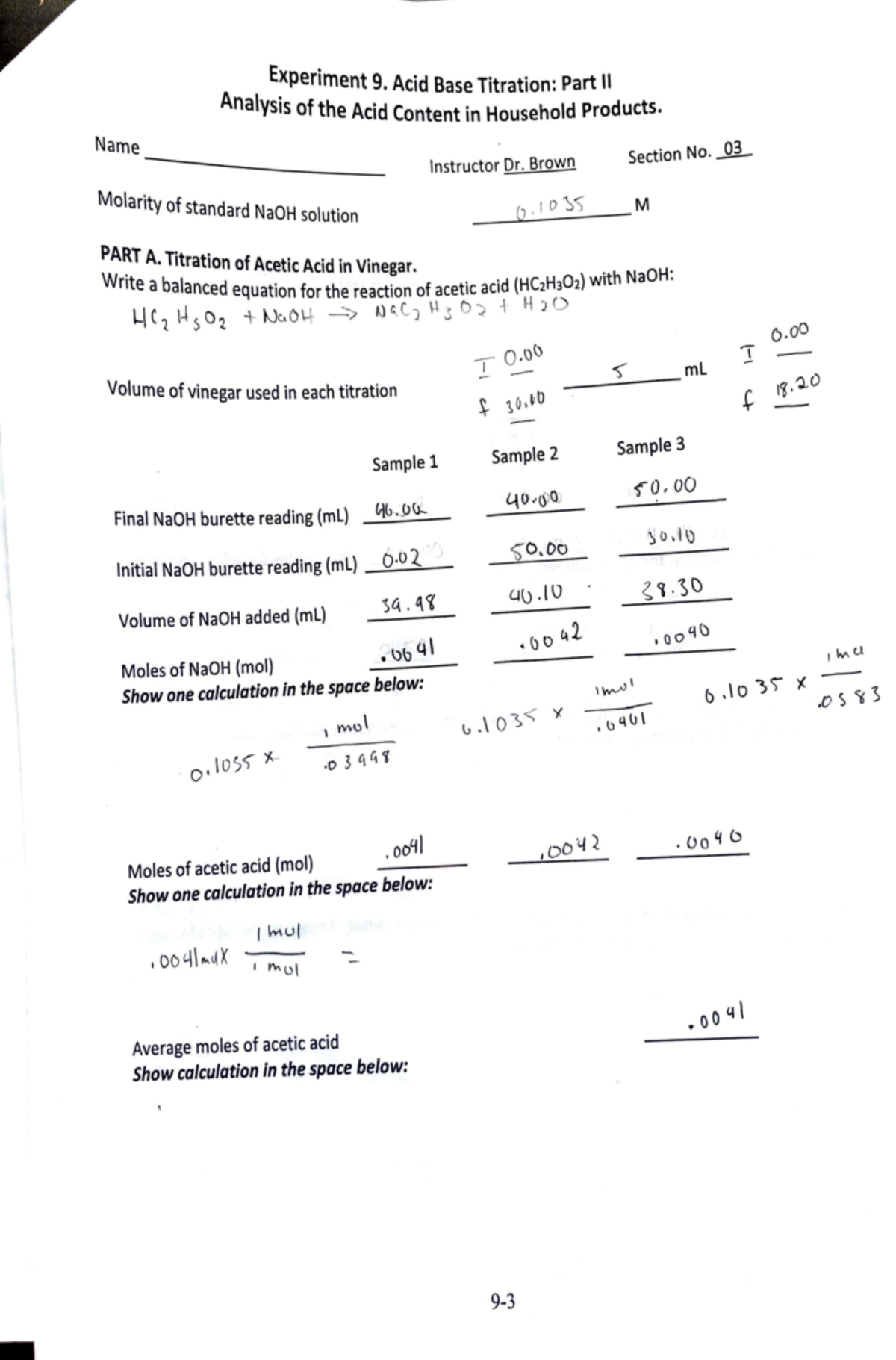 Adobe Scan Oct 26, 2022 - Experiment 9 Analysis of the Acid Base ...