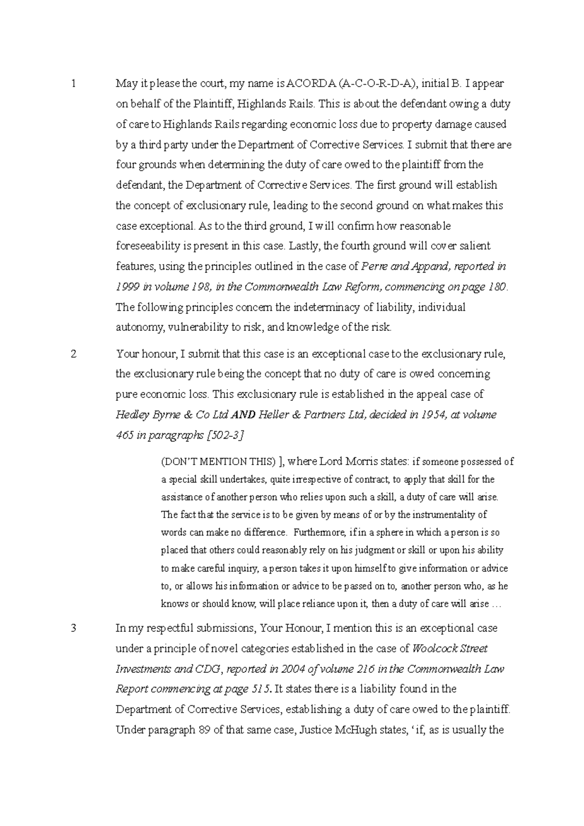 Court Submission Script - 1 May it please the court, my name is ACORDA ...