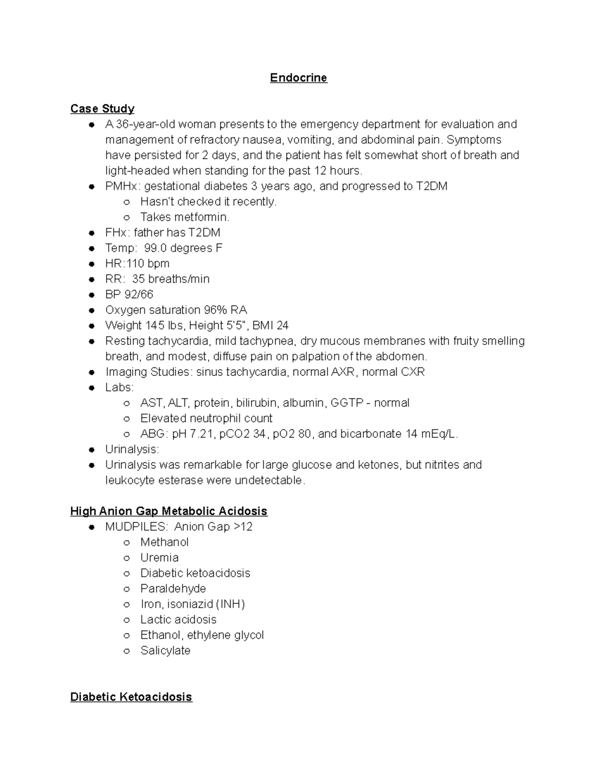 Endocrine - Endocrine Case Study A 36-year-old woman presents to the ...
