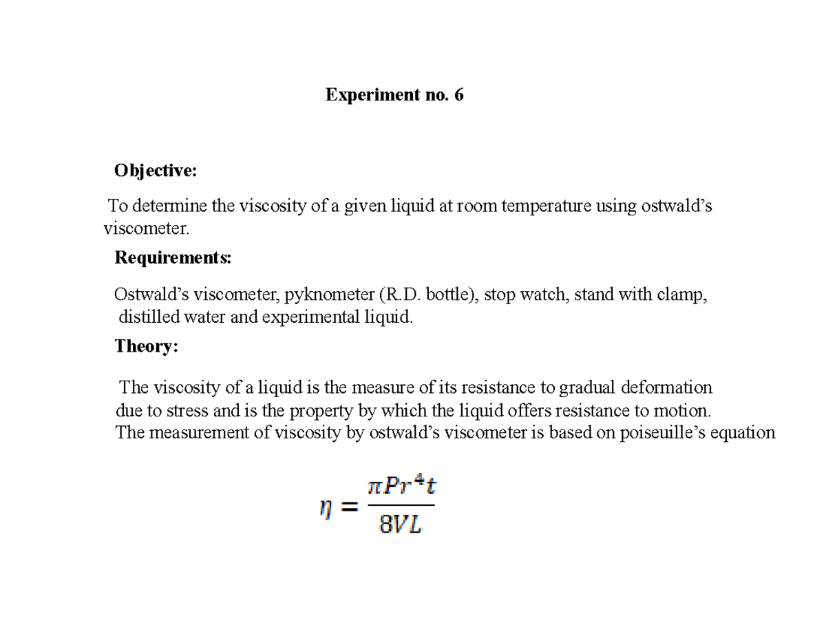E 6 - useful experiments for chemistry students - Experiment no. 6 ...