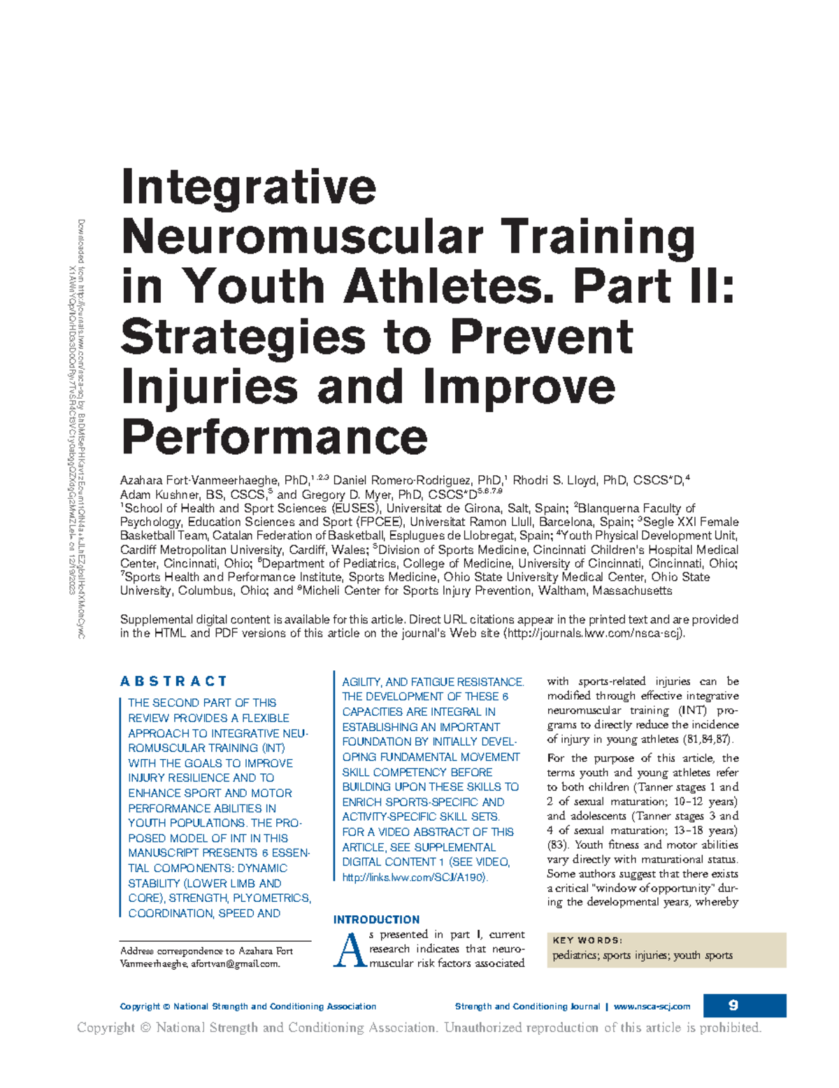 Integrative neuromuscular training in youth - Integrative Neuromuscular ...