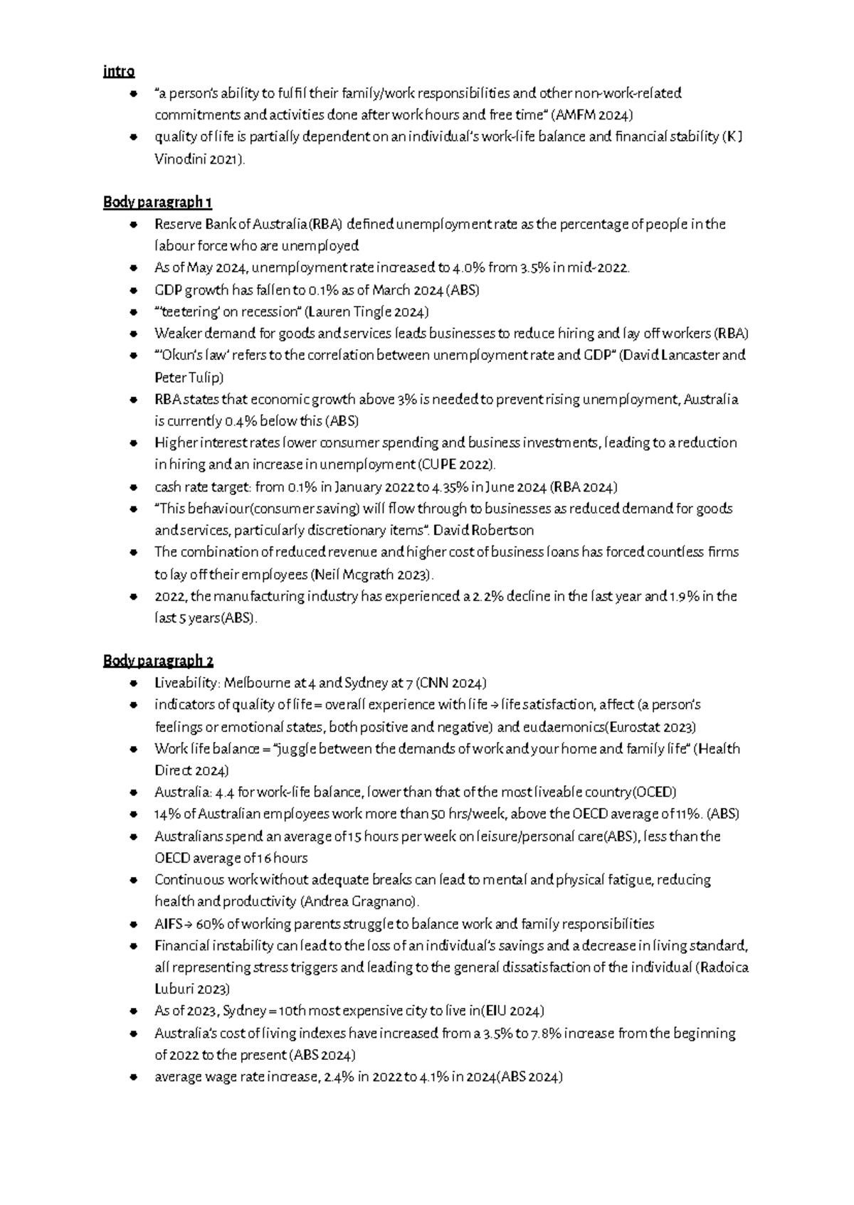 Eco data sheet - intro “a person’s ability to fulfil their family/work ...