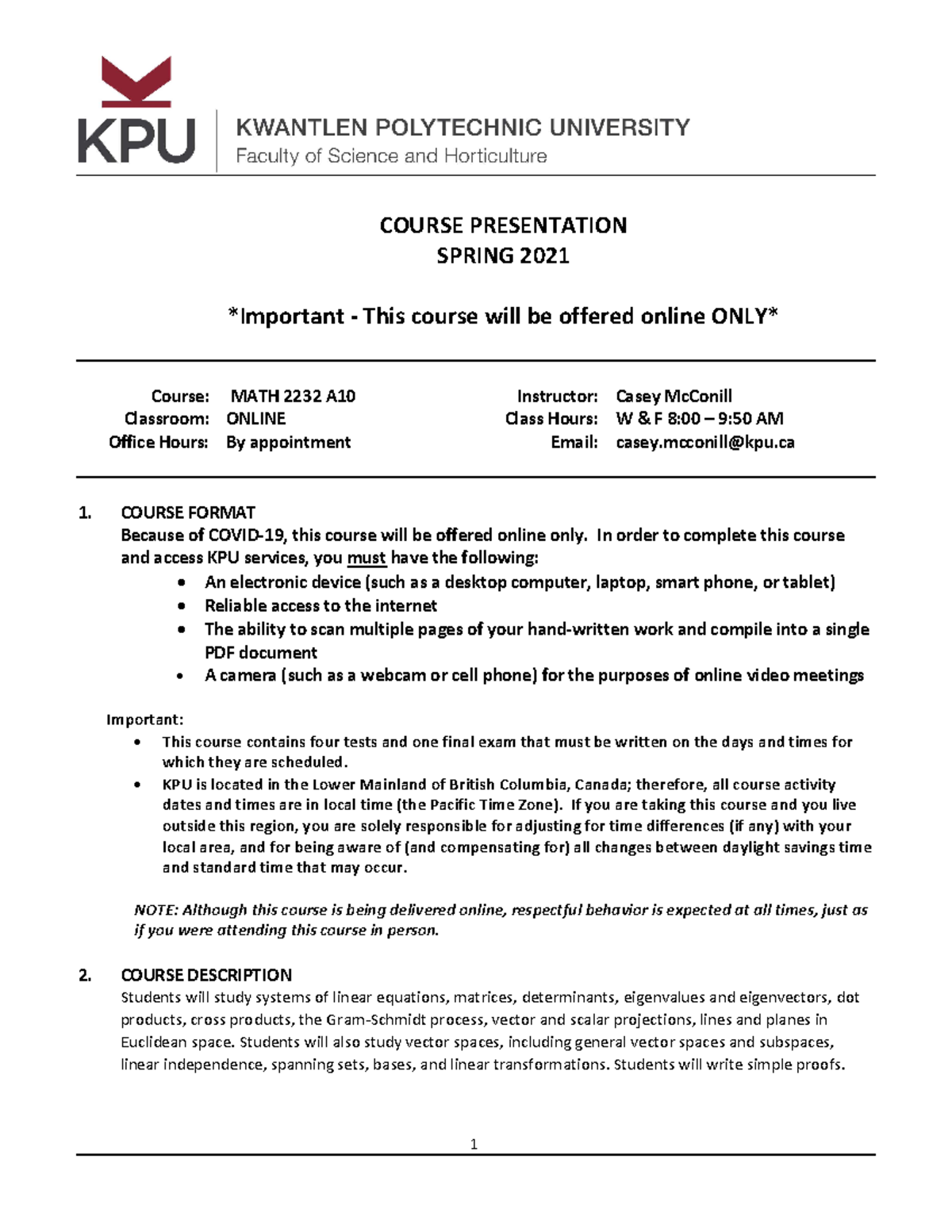 Math 2232 A10 Course Presentation Spring 2021 - COURSE PRESENTATION ...
