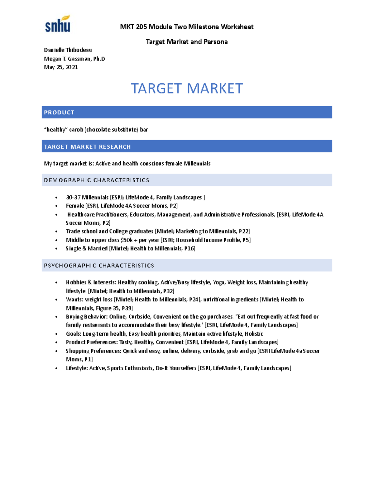 MKT205 Module 2 - Milestone 2 - MKT 205 Module Two Milestone Worksheet ...