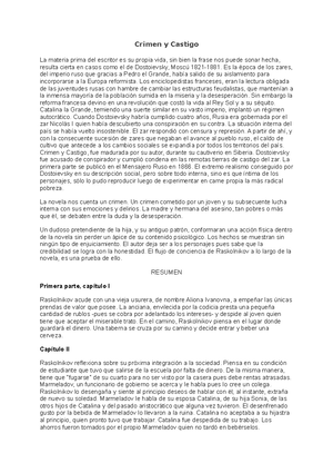 Reporte DE Lectura - REPORTE DE LECTURA El libro de Crimen y Castigo ...