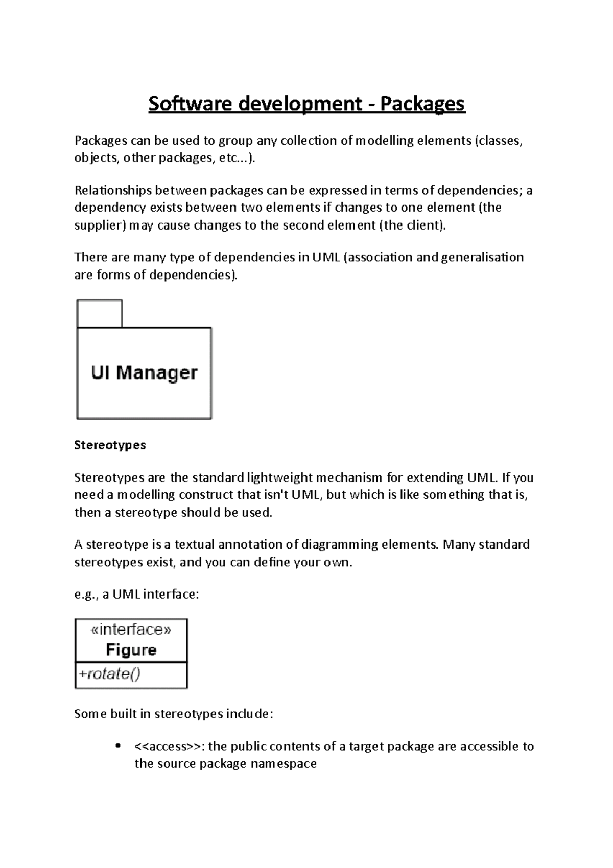 Software development - Packages - COMP 1693 - GRE - Studocu