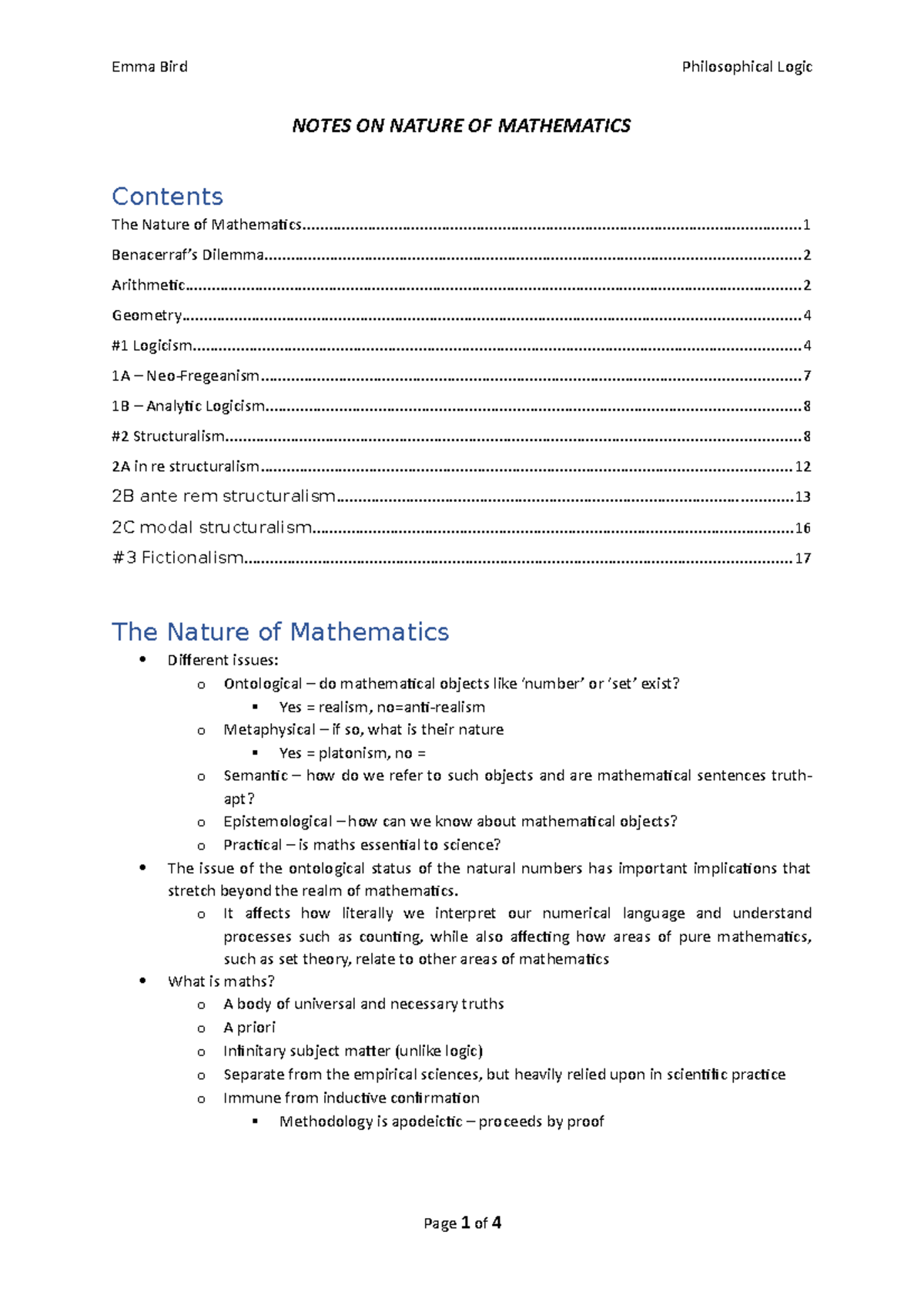 Notes on Nature of Mathematics - NOTES ON NATURE OF MATHEMATICS ...