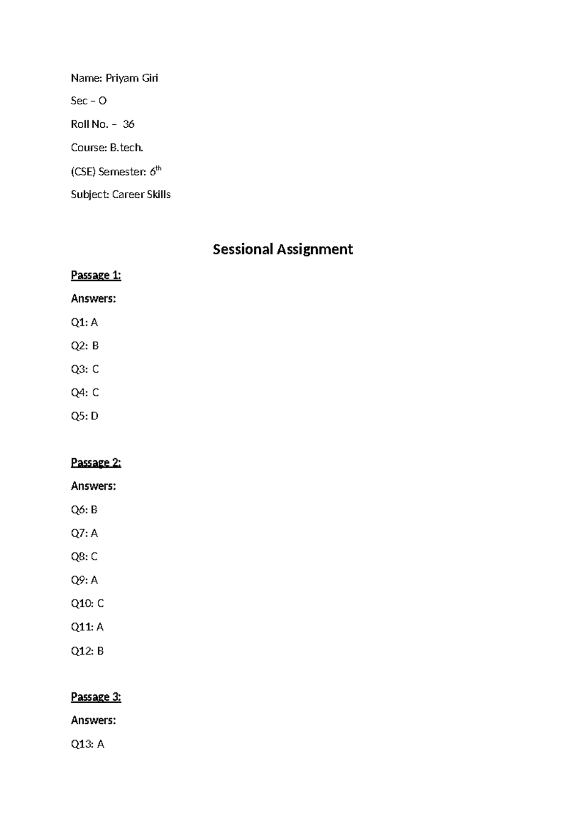 Sessionals Priyam Giri O 36 - Name: Priyam Giri Sec – O Roll No. – 36 Course: B. (CSE) Semester ...