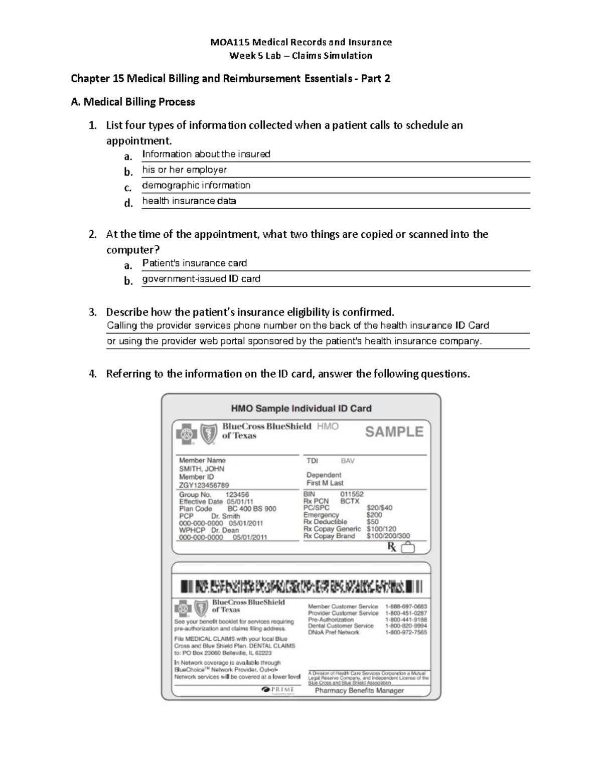 Week 5 Online Lab Claim Simulation - Week 5 Lab – Claims Simulation ...
