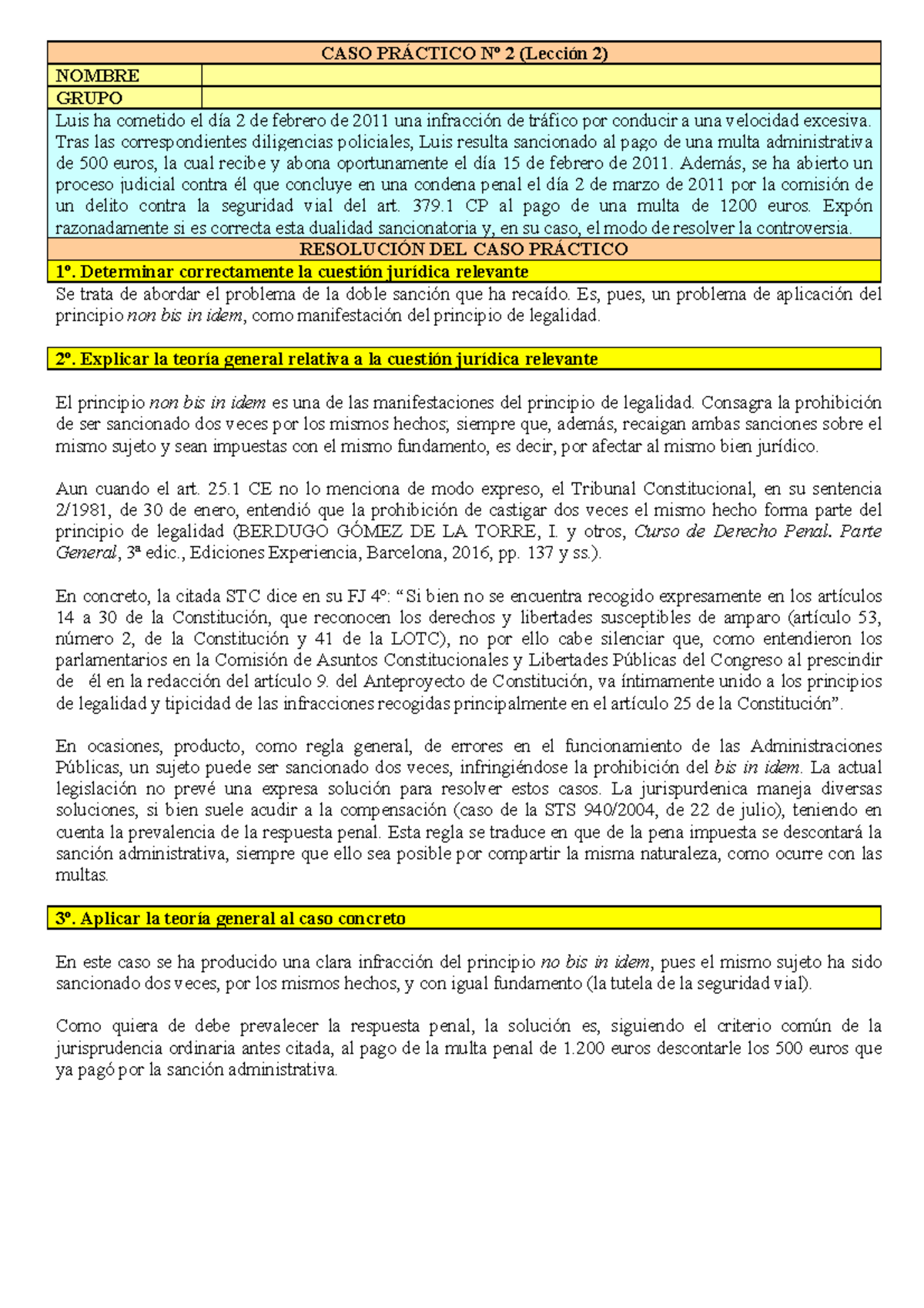 CP nº 2 - Lección 2 resuelto - CASO PRÁCTICO Nº 2 (Lección 2) NOMBRE ...