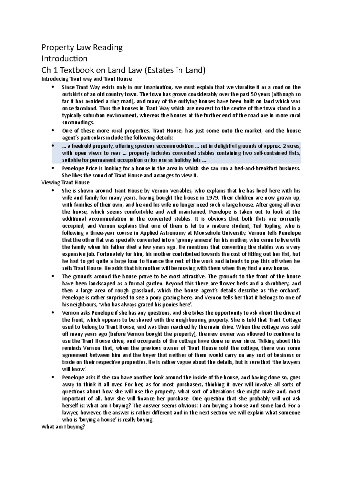 Ch 1 Textbook on Land Law (Estates in Land) - Property Law Reading ...