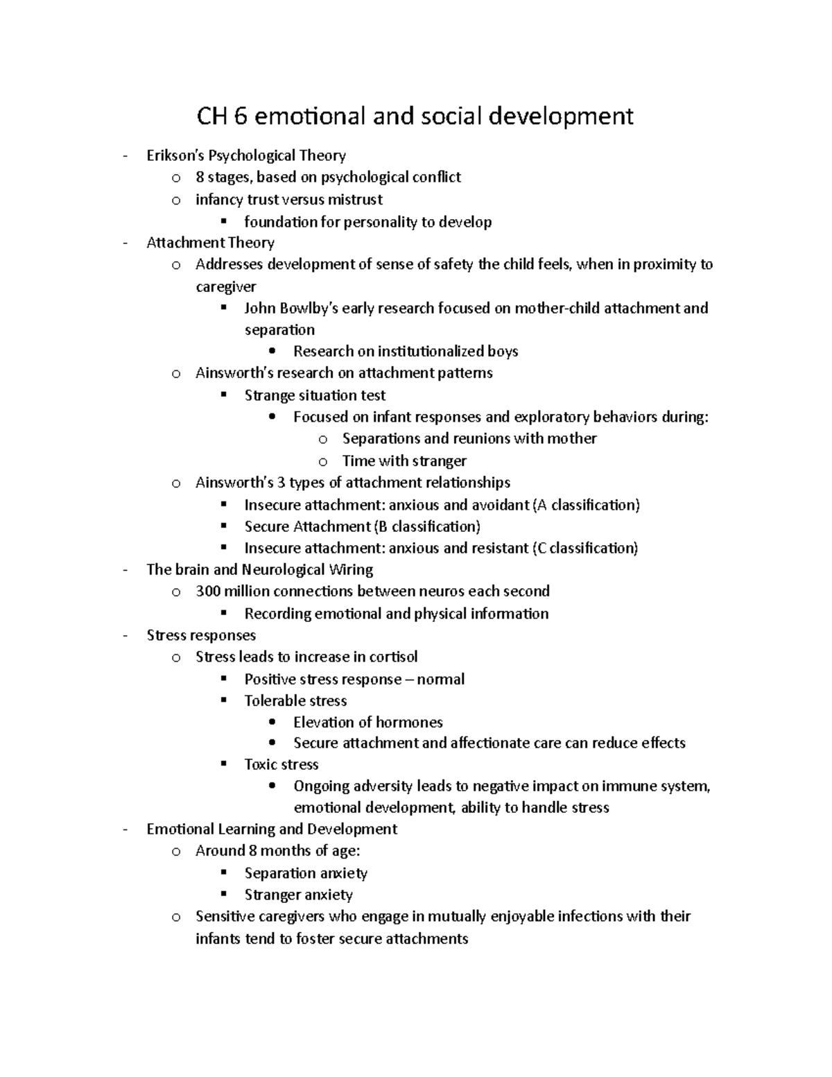 CH 6 emotional and social development of the Infant - CH 6 emotional ...