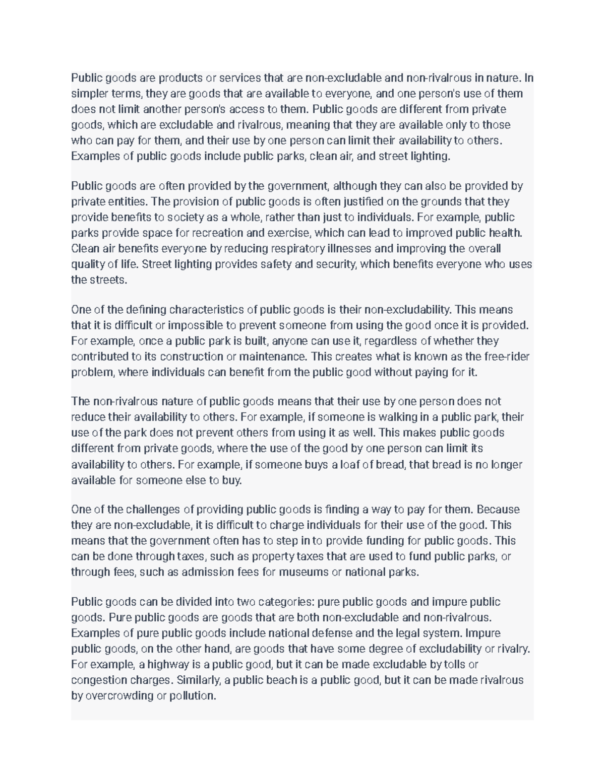 ECON1010 important lecture notes 45 - Public goods are products or ...