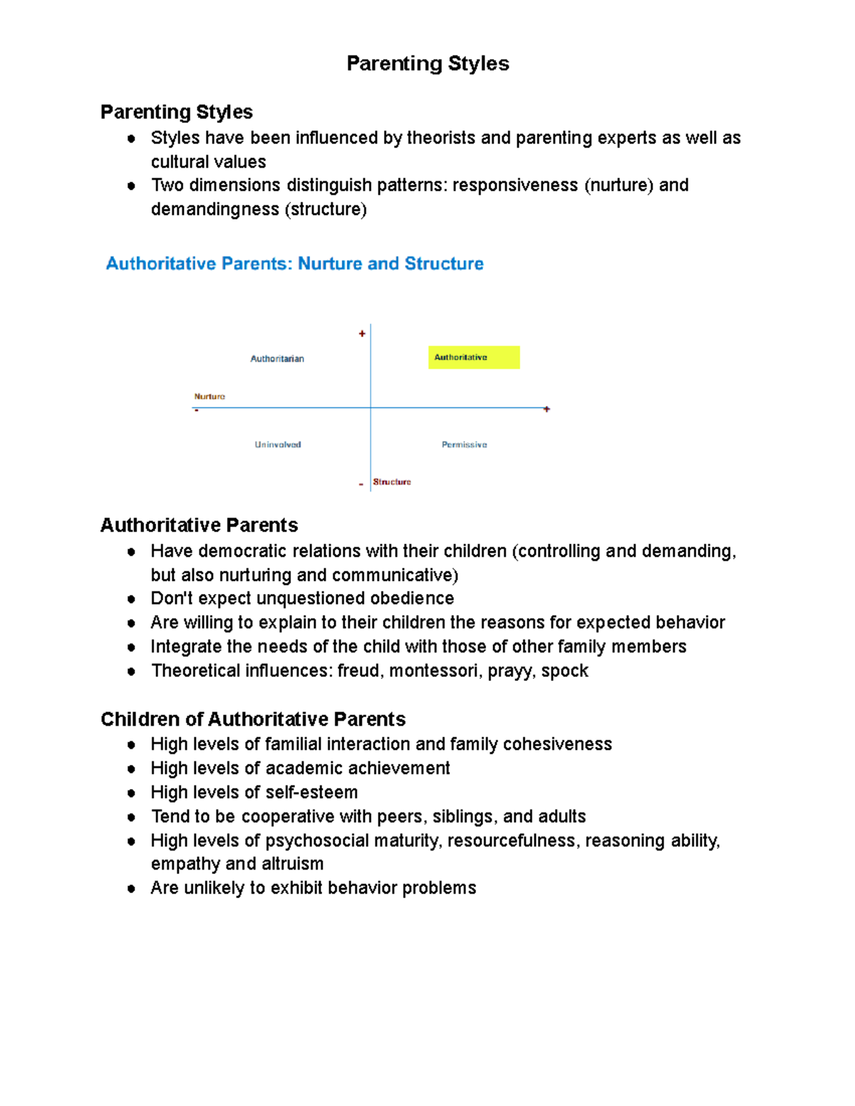 Class 4 - Parenting Styles - Parenting Styles Parenting Styles Styles ...