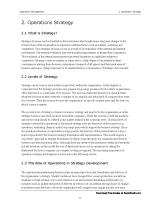 Work Systems Design - 10. Work Systems Design The following are ...