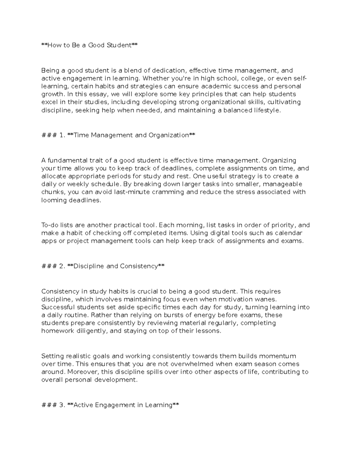 How to Be a Good Student - How to Be a Good Student Being a good ...