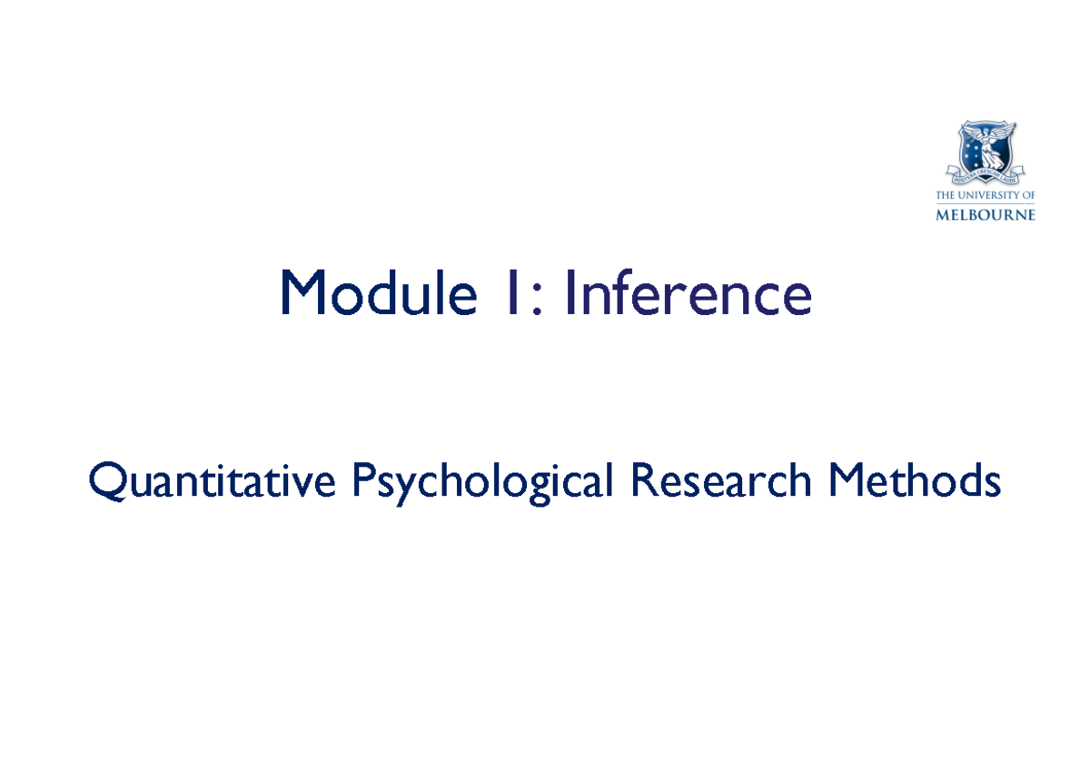 Module 1 - Inference Slides - Module 1: Inference Quantitative ...