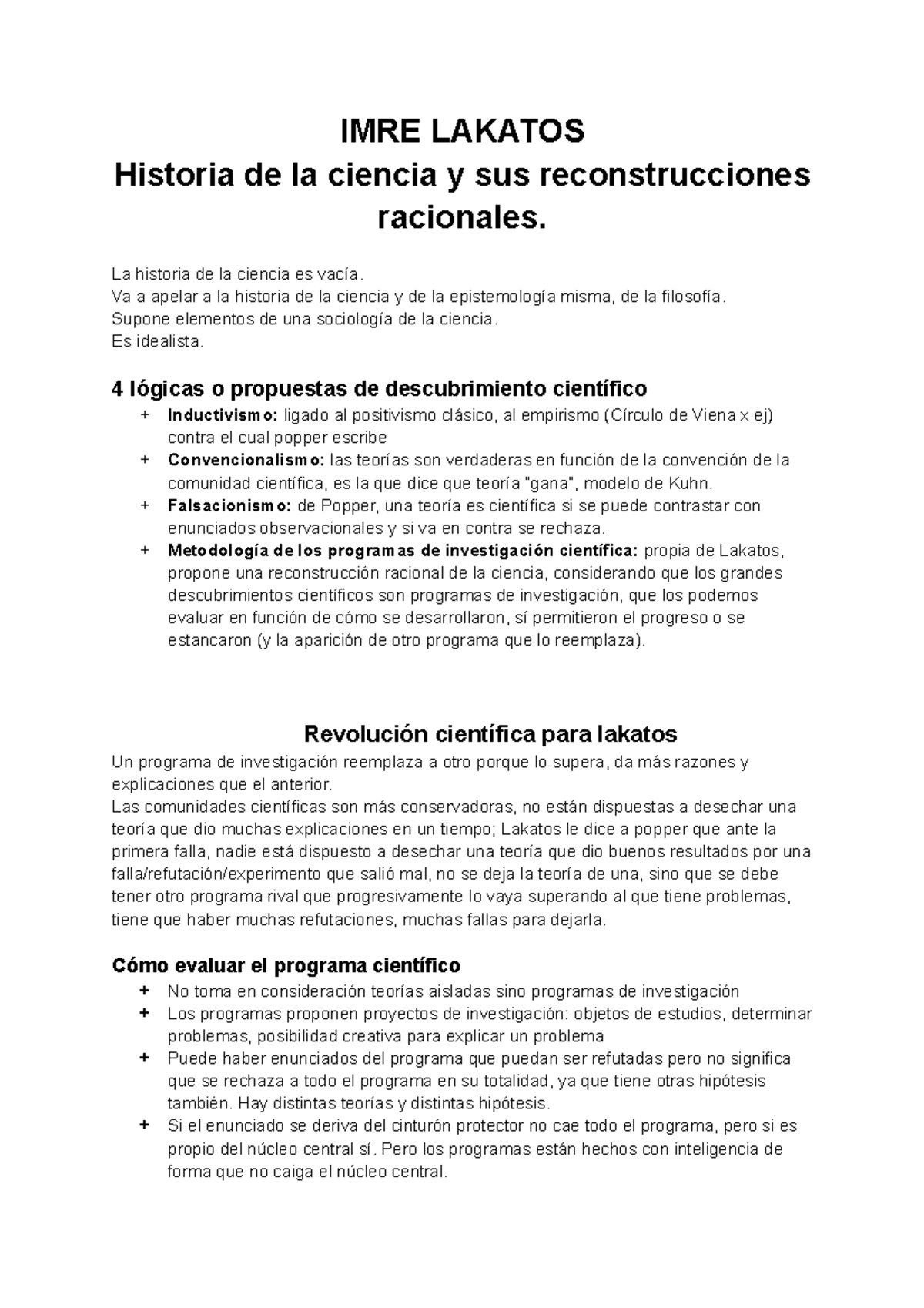 Irme Lakatos - IMRE LAKATOS Historia de la ciencia y sus ...