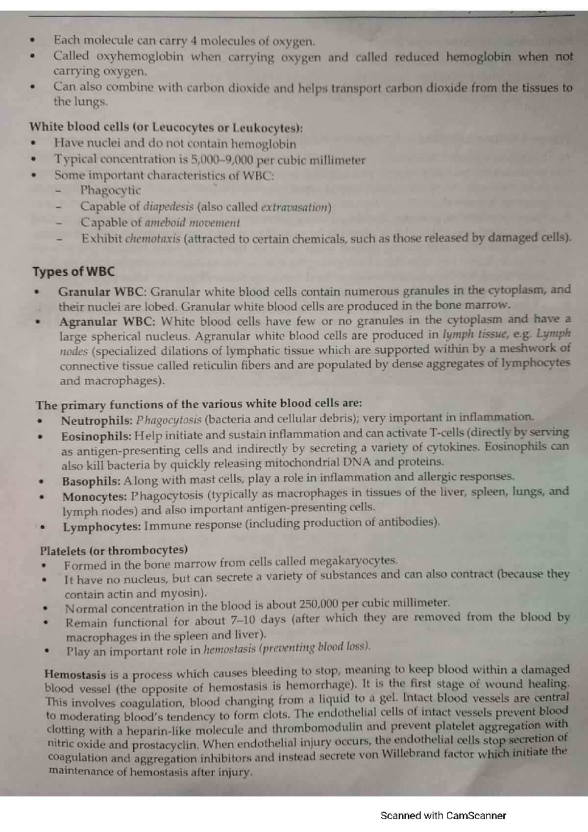 Anatomy. pag - Page 6 - wbc, fuand normal countsctions types - BSc ...